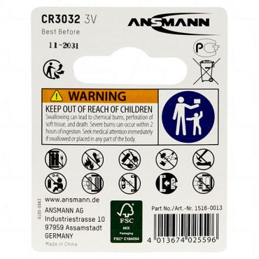 ANSMANN CR3032 3V COIN CELL BATTERY - Batteries Plus
